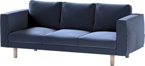Potah na pohovku IKEA Norsborg 3-místná barva tmavě modrá látka sametová