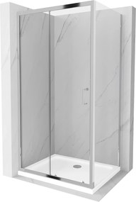 Mexen Apia sprchový kout s posuvnými dveřmi 130 x 100 cm, čiré sklo/chromový profil + sprchová vanička, 840-130-100-01-00-4010