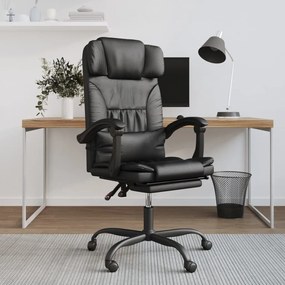 vidaXL Polohovací kancelářská židle umělá kůže [349737] Barva: Černá