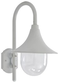 Zahradní nástěnná lampa E27 42 cm hliníková bílá
