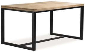 Černý jídelní stůl s dubovou deskou LORAS A 120x80