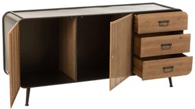 Černá kovovo-dřevěná komoda se šuplíky na nožičkách Closet High - 160*46*76 cm