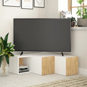 TV stolek COMPACT 90 cm bílý/dub