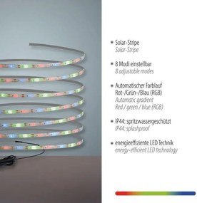 LD 19971-18 TEANIA SOL LED solární LED pásek 8 barevných módů pro venkovní použití IP44 zápich RGB - JUST LIGHT