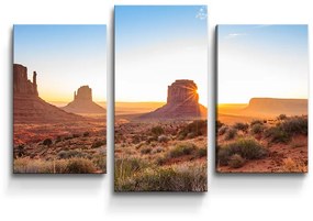 Sablio Obraz - 3-dílný Skály v poušti 2 - 75x50 cm