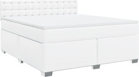 Box spring postel s matrací bílá 180x200 cm umělá kůže 3286133