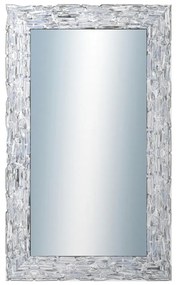 DANTIK - Zarámované zrcadlo - rozměr s rámem cca 60x100 cm z lišty Travertino stříbrné (2893)