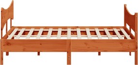Postel bez matrace voskově hnědá 200 x 200 cm masivní borovice 3216371