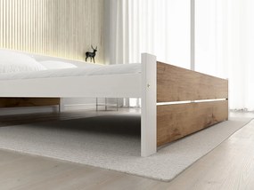 Postel IKAROS DOUBLE 160 x 200 cm, dub artisan/bílá Matrace: Matrace Coco Maxi 20 cm, Rošt: Bez roštu