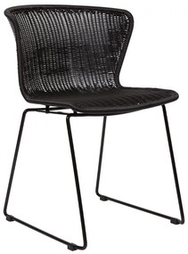 OnaDnes -20% Hoorns Set dvou černých plastových jídelních židlí Inges