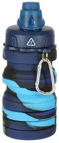 Creative Corner Láhev na vodu silikonová skládací láhev s rukojetí sportovní 500ml modrá