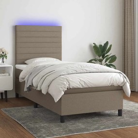 Box spring postel s matrací a LED taupe 90x190 cm textil 3134921