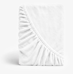 Goldea mikroplyšové elastické prostěradlo deluxe - bílé 180 x 200 cm