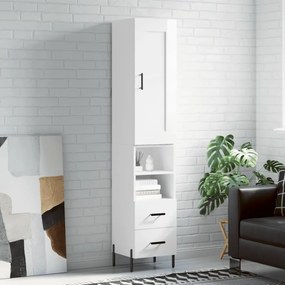 Skříň highboard bílá s vysokým leskem 34,5x34x180 cm kompozit,  3200267