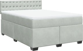 Box spring postel s matrací světle šedá 140x190 cm samet 3288618