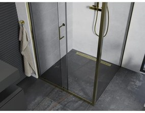 Mexen Apia rozsouvací sprchový kout 135 x 70 cm, Průhledné, Zlatá - 840-135-070-50-00