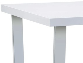 Jídelní stůl AT-2088 WT 150x90 cm, vysoký lesk bílý, podnož chrom
