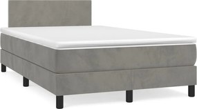 Box spring postel s matrací světle šedá 120 x 200 cm samet 3141173