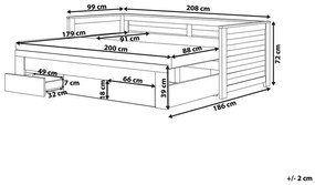 Rozkládací postel 91 cm CAJUN (s roštem) (šedá). 1007191