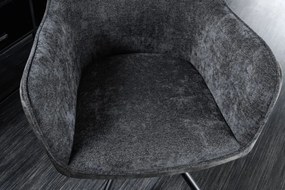 Designová otočná židle Rahiq tmavě šedý samet