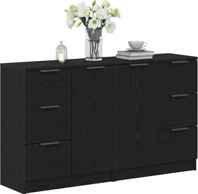 Servírovací skříň Černý dub 120 x 30 x 70 cm Kompozitní dřevo 3333072