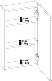 Koupelnová skříňka se zrcadlem Aruba 842 1D dub craft zlatý
