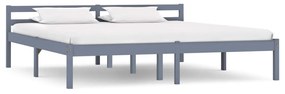 Rám postele šedý masivní borové dřevo 160 x 200 cm,  283200 HangarStore.cz