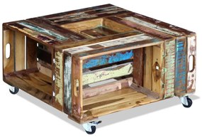 Konferenční stolek masivní recyklované dřevo 70x70x35 cm - Default Title