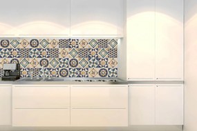 Postershop Samolepící omyvatelná tapeta za kuchyňskou linku - Dlaždice modrá, 180x60 cm