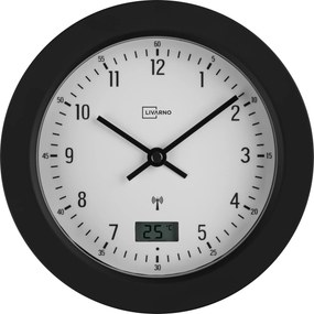 Livarno® Koupelnové hodiny řízené rádiovým signálem (černá)