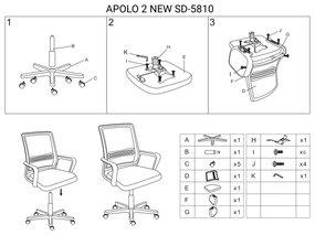 Kancelářská židle, síťovina šedohnědá TAUPE/látka černá, APOLO 2 NEW