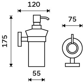 Nimco Dávkovač tekutého mýdla keramický, pumpička nerez UNM 13031KUL-10