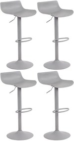 Bhm germany Barové židle Aveiro (SET 4 ks), plast, šedá
