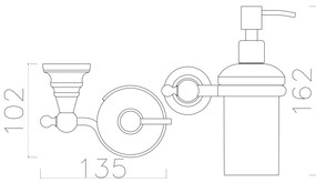 Sapho DIAMOND dávkovač mýdla 200ml, mléčné sklo, chrom - 1317-19