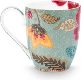 Pip Studio Blooming Tales hrnek XL 440 ml, modrý (Květinový XL hrnek)