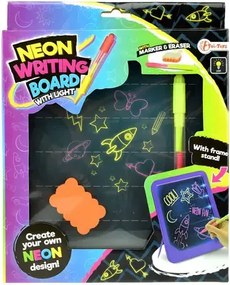 Neonová psací tabulka se stojánkem / Kreslicí tabulka / Fix a houbička