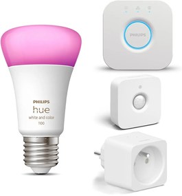 Sada chytrého osvětlení philips hue bridge eu + philips hue motion sensor eu + philips hue 1x smart plug be/fr + philips hue