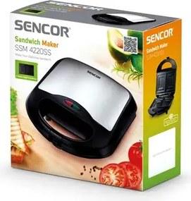 SENCOR SSM 4220SS stříbrná / Sendvičovač / 700 W