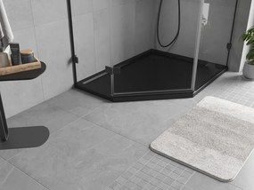 Mexen Flow, pětiúhelníková sprchová vanička slim 100 x 90 cm, pravá, černá matná - 46P709010R