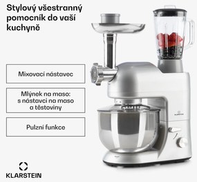 Klarstein Lucia, kuchyňský robot, mixér, mlýnek, 1800 W, 2,7 HP, 5 l, nerezová ocel, bez BPA