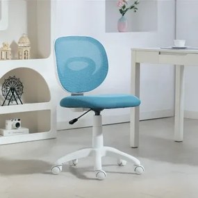 HOMCOM Kancelářská židle, ergonomická židle s C-tvarovanou opěrkou zad, výškově nastavitelná, modrá