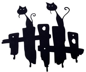 Intesi Nástěnný věšák Kočky černý