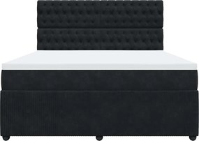 Box spring postel s matrací černá 180x200 cm samet 3292414