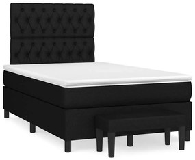 Box spring postel s matrací černá 120x190 cm textil 3270378
