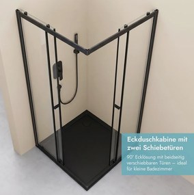 design černý sprchový kout RAVENA 16B 70-140cm
