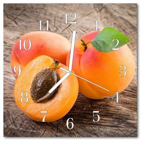 Nástenné skleněné hodiny meruňky