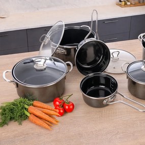 Smaltovaný kastrol s pokličkou 2,5 l Metalic – Orion
