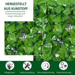 Outsunny živý plot Umělý živý plot 300x100 cm, světle zelený, ideální pro výzdobu balkonů a stěn, odolný proti UV záření a snadná údržba | Aosom.de
