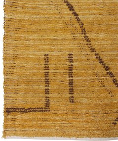 Okrový ručně tkaný bavlněný koberec se vzorem Woven - 120*180 cm