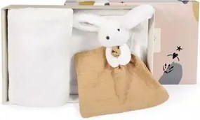 Doudou Dárková sada šťastný králíček pléd a béžový muchláček / od 0 le